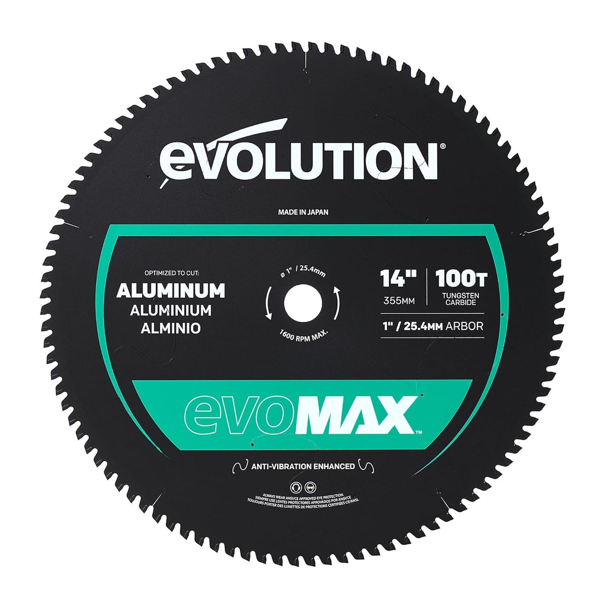 Evolution 14BLADEAL: 14 in. 80T, 1 in. Arbor, Tungsten Carbide Tipped ...