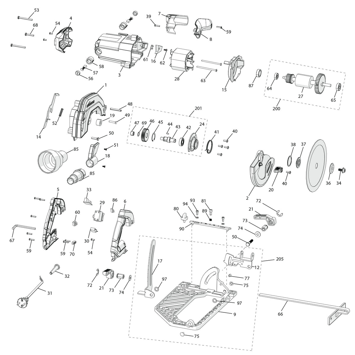Evolution R185CCS Circular Saw Spare Parts — Evolution Power Tools USA